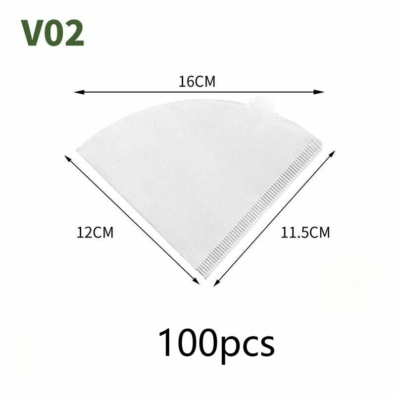 50/100шт. Фильтр-бумага для кофе, одноразовый конусный бумажный фильтр,