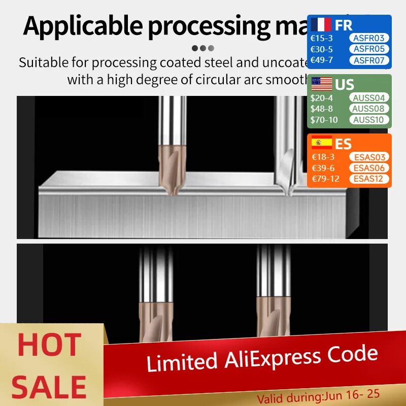 Фреза KEENCUTEER 60 градусов из вольфрамовой стали для стали и 1 pcs, R1.5xD6x50L, For steel