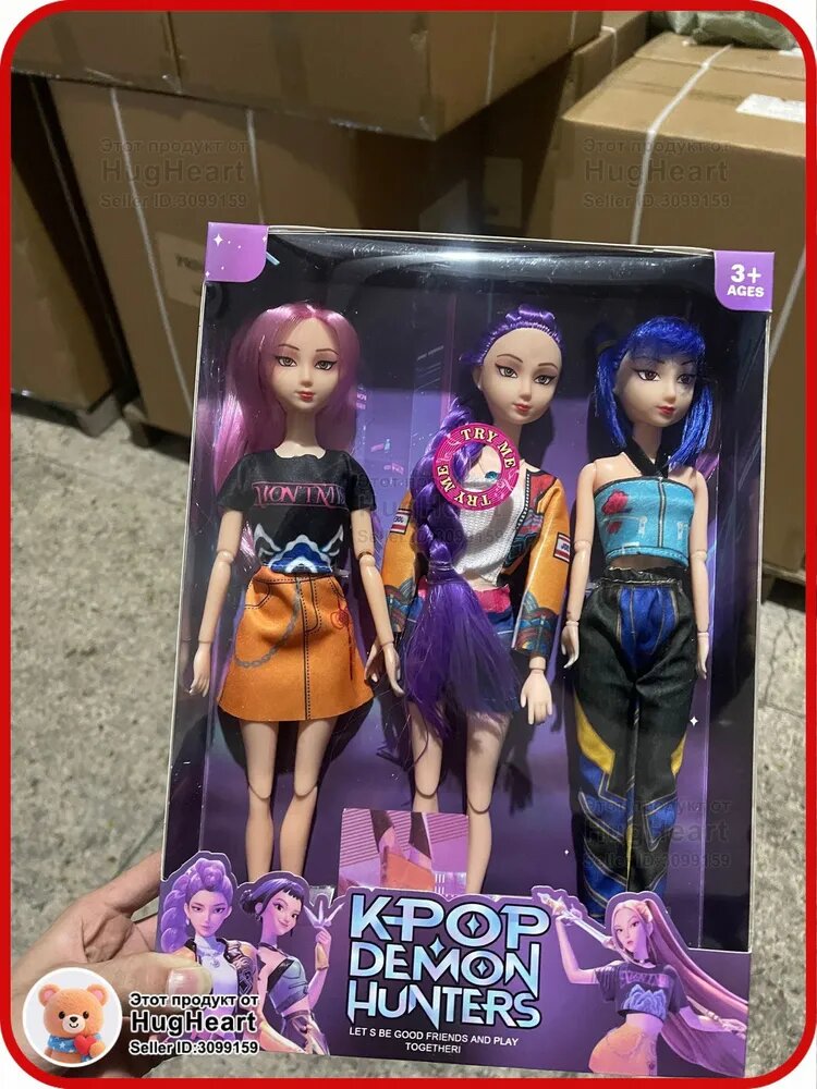 Музыкальная кукла K-POP с подсветкой в стиле охотницы на демонов для детей 3+ лет