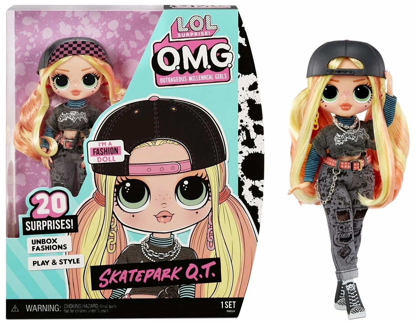 L.O.L. Surprise! ЛОЛ Сюрприз OMG Скейтпарк Q.T. Модная кукла 20 сюрпризов – для детей старше 4 лет