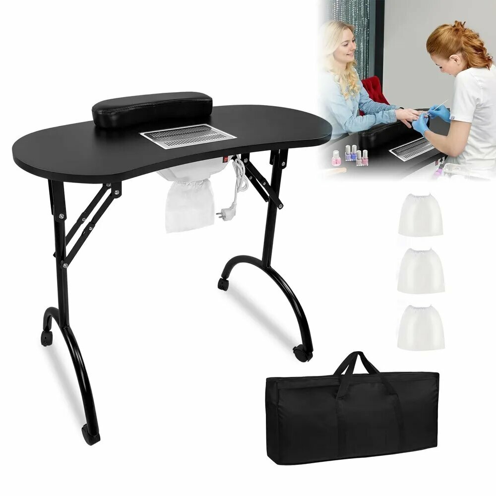 Переносной маникюрный стол, складной, с пылесосом для маникюра, 98 х 37 х 77 см.
