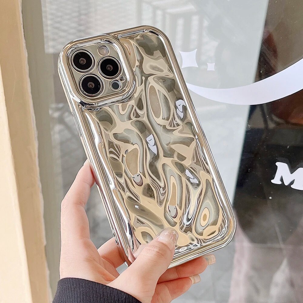 Чехол для телефона с 3D гальваническим метеоритовым узором для iPhone Айфон 16 Про, Темно-синий, 2