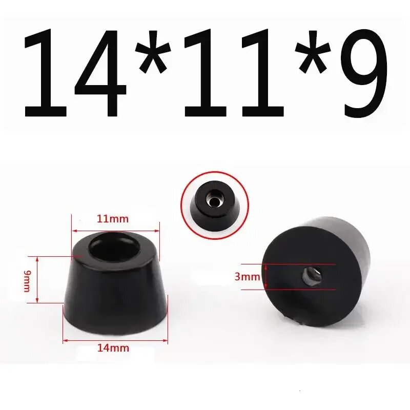 20 шт, резиновые ножки, бампер, круглый нескользящий чехол для ножек стола, мебельный 14x11x9mm