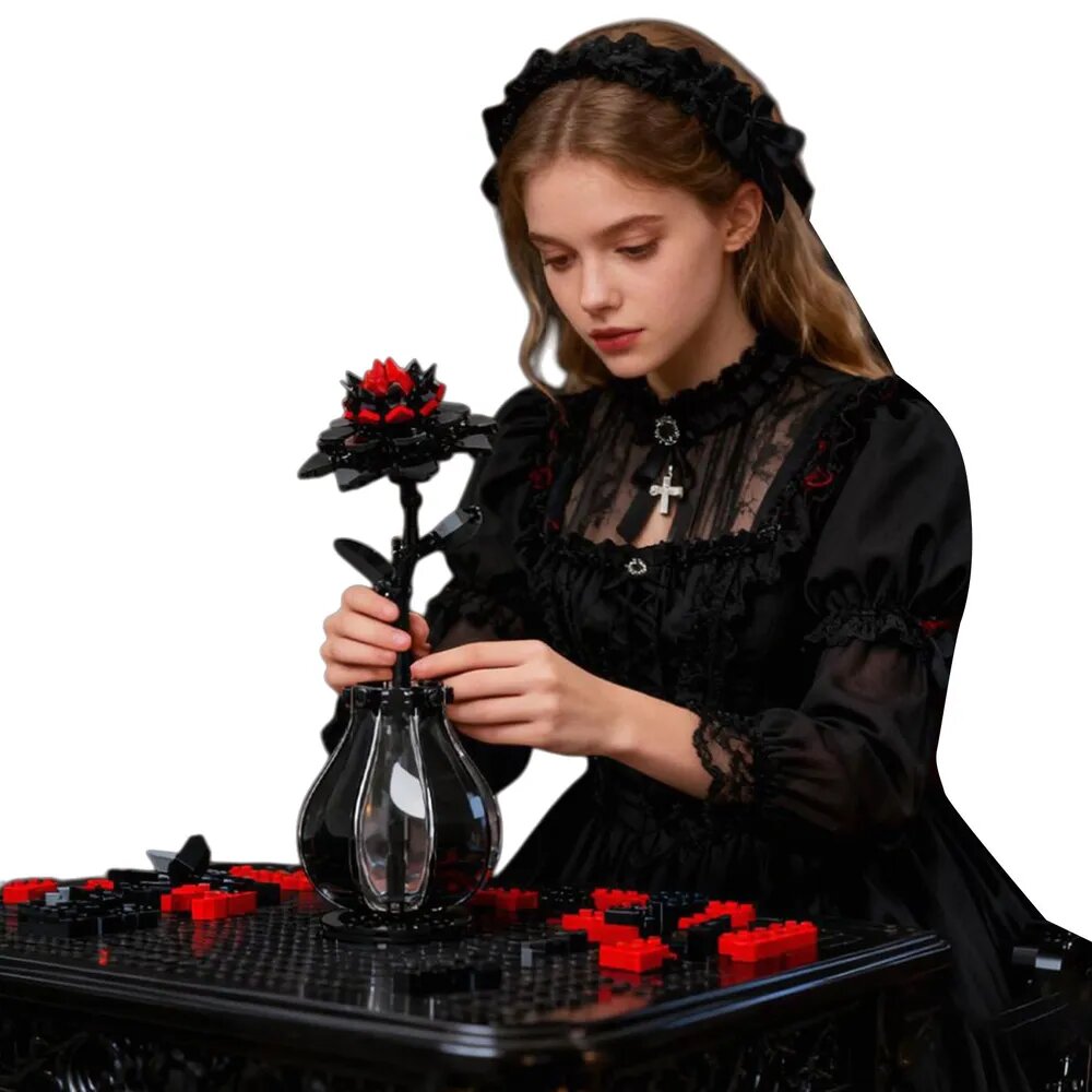 Готический конструктор Глаз Готики : череп, розы, ворона 150 деталей