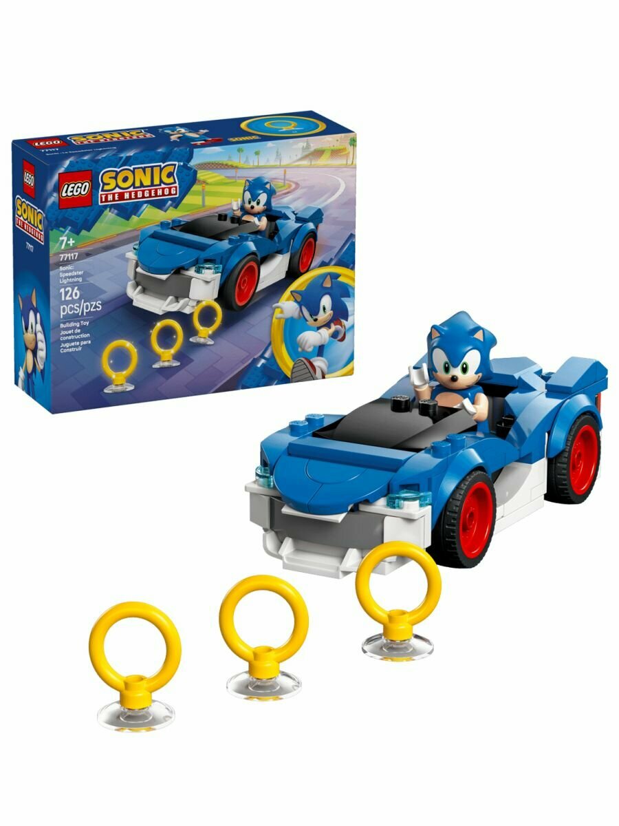77117 Пластиковый Конструктор Lego Sonic 77117 Sonic Speedster Lightning Машина Соника: Скоростная звезда