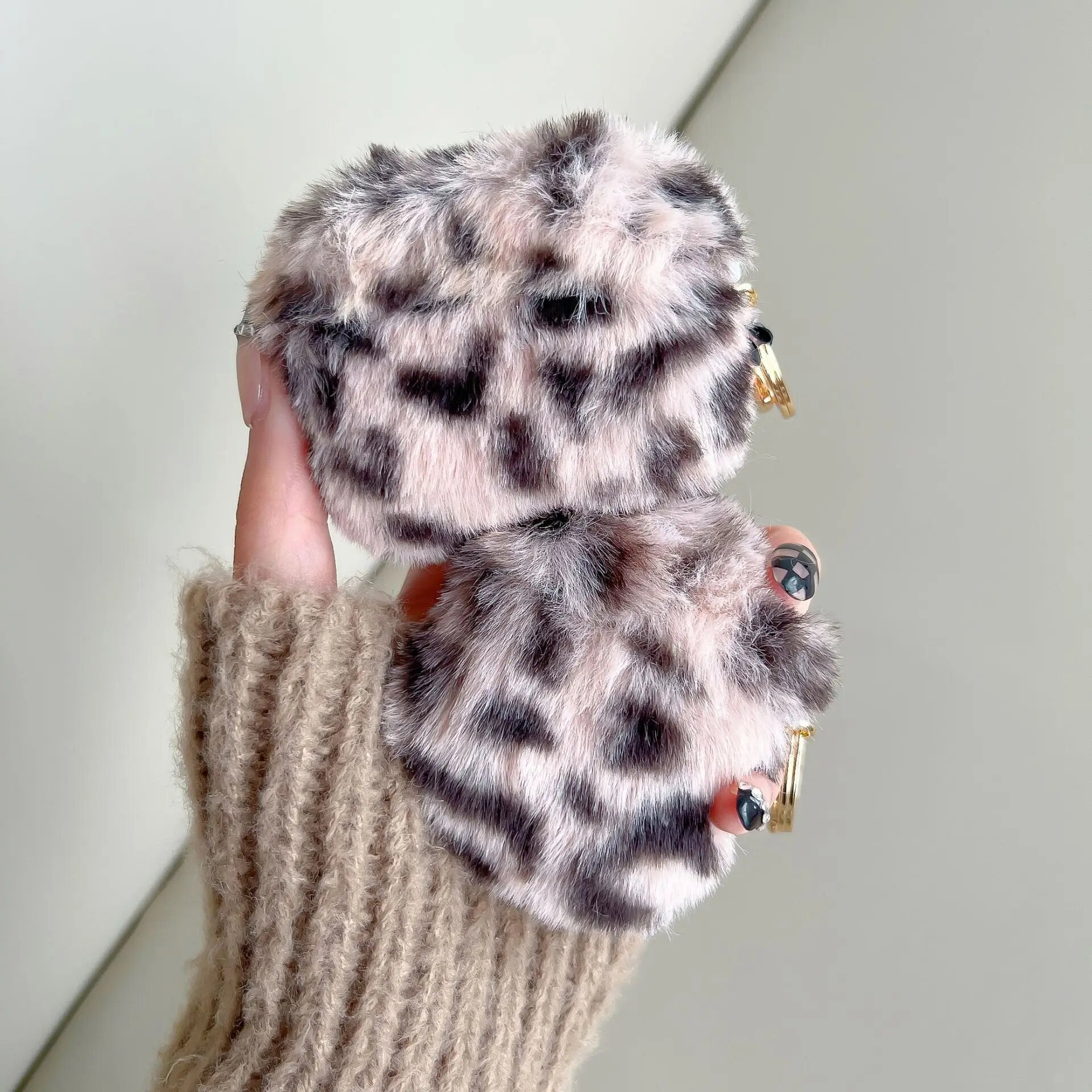 Розовый чехол для AirPods 1 2 Leopard MOONBIFFY