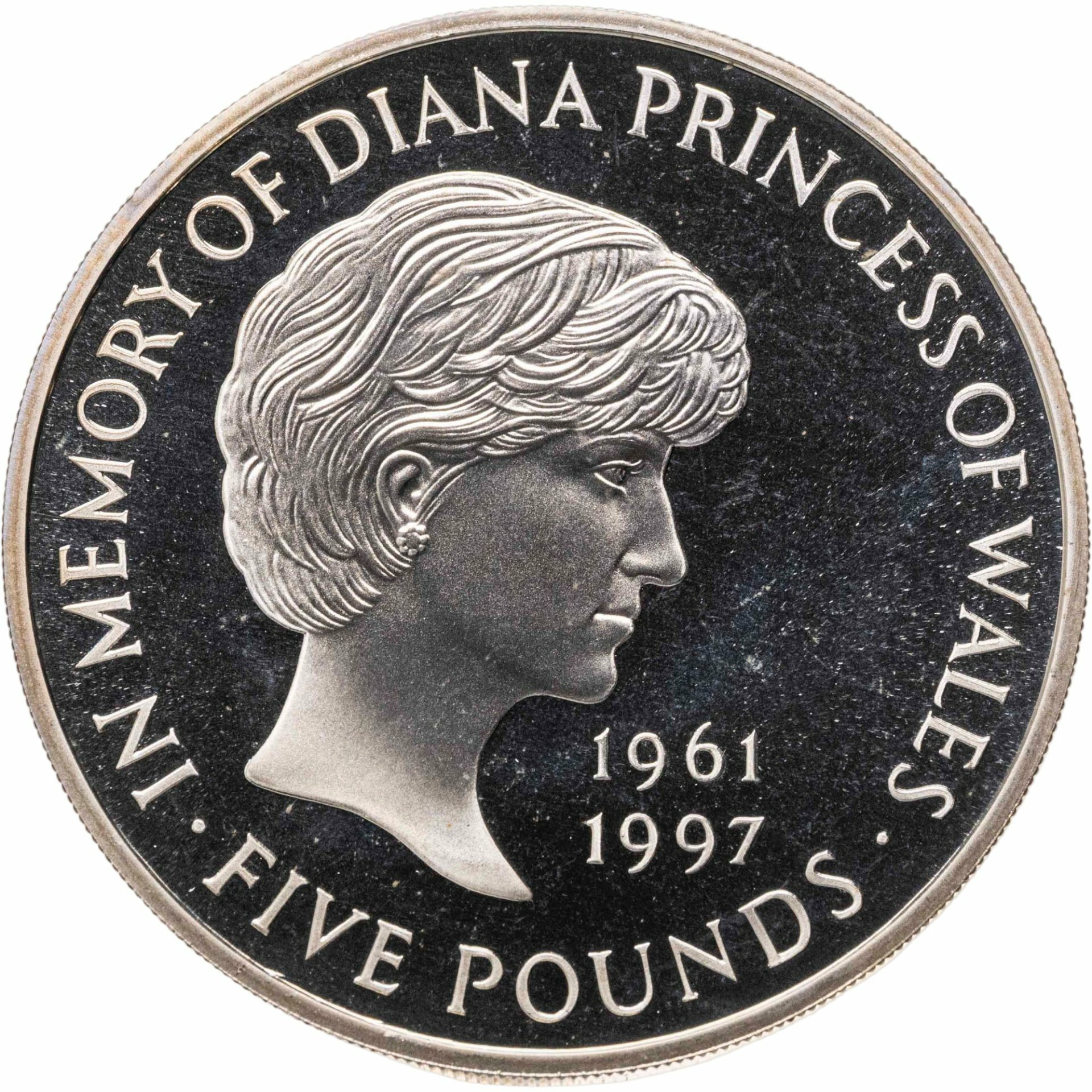 Великобритания 5 фунтов pounds 1999 "Принцесса Диана", Мельхиор медь-никель, в сохранности Proof