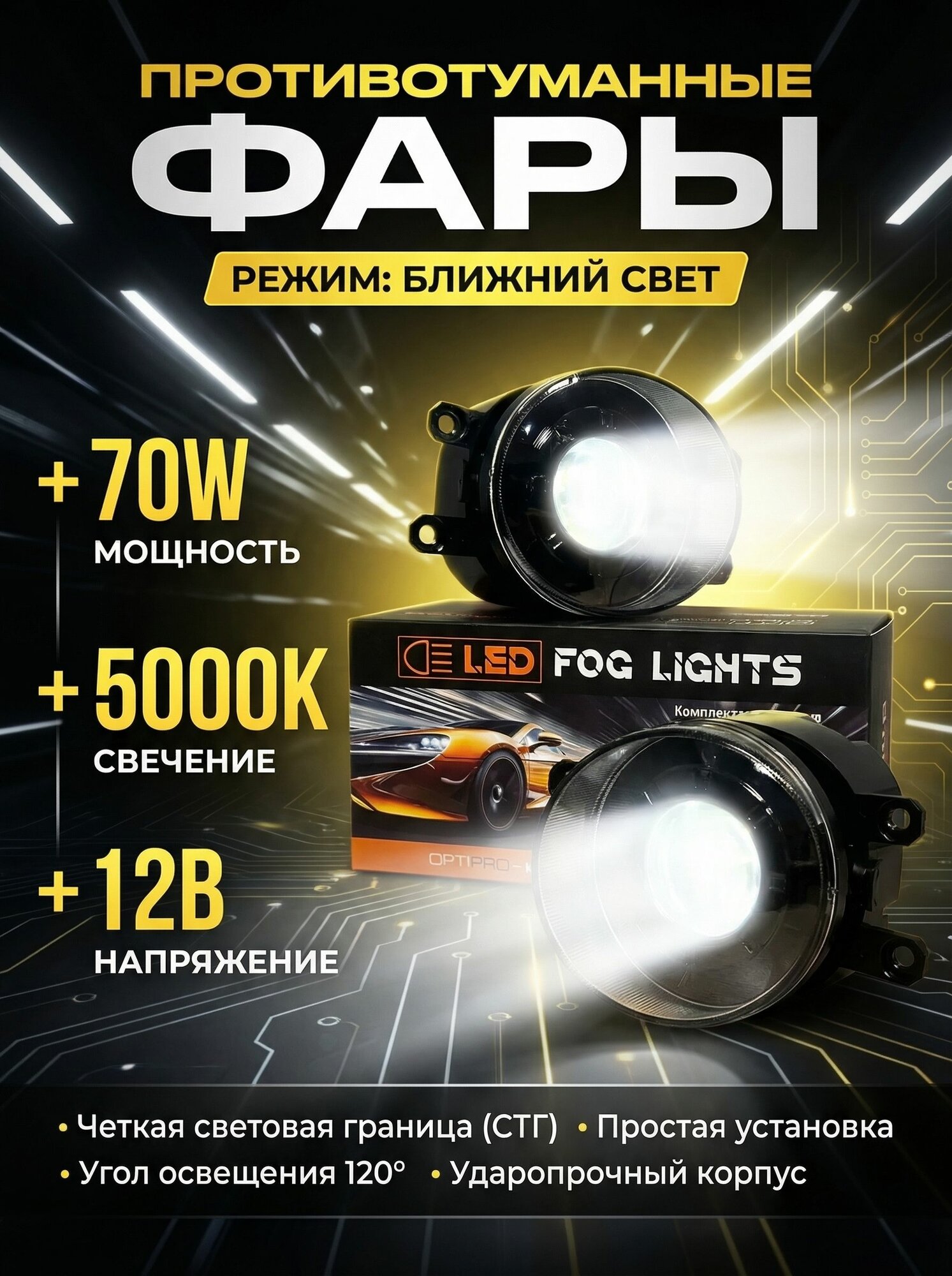 LED противотуманки для Toyota bB 2000-2005 на Тойота бБ - Лед светодиодные противотуманные фар