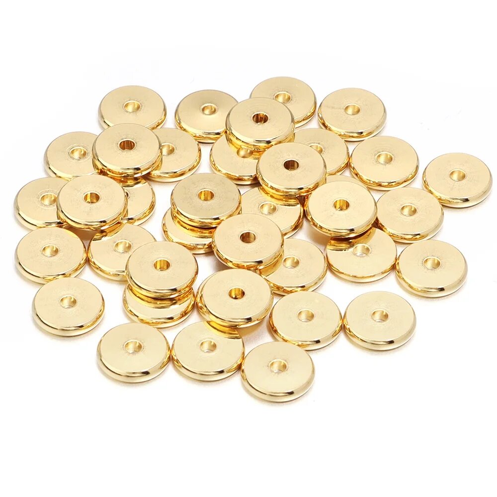 SAUVOO плоские круглые бусины из нержавеющей стали 5x1.5mm, Gold 20pcs