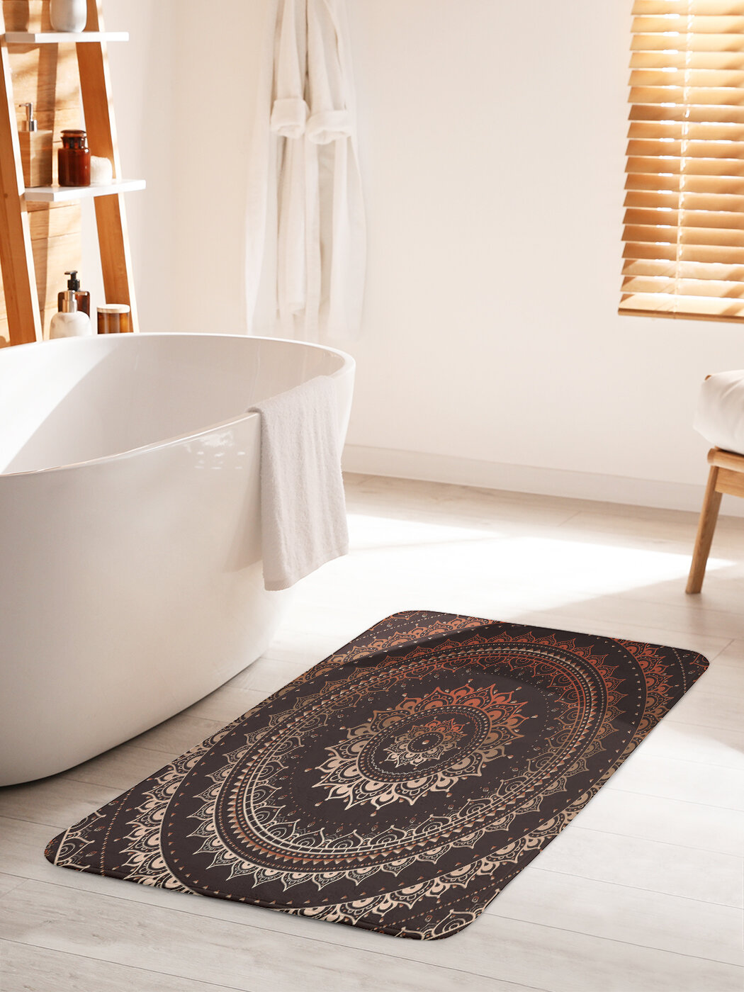 Коврик для ванной комнаты и туалета противоскользящий "Дорогой градиент" 60х100 см, JoyArty