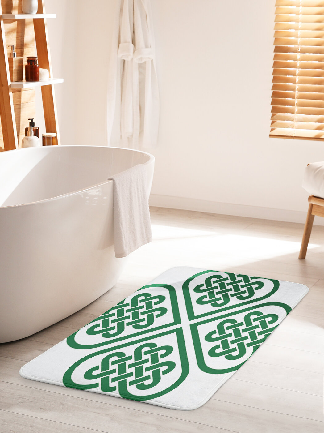 Коврик для ванной комнаты и туалета противоскользящий "Плетеный узор" 60х100 см, JoyArty