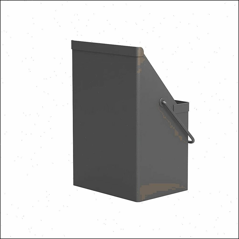 Ведро для угля золы и дров 14 литров напольное черное из стали