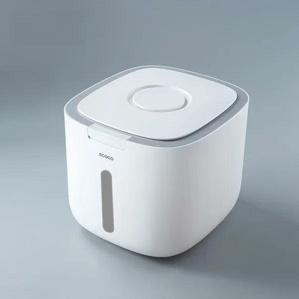 Хранение риса, муки, корма для кошек и собак, герметичный контейнер, защита от насекомых и влаги, домашний контейнер для хранения, 10L (серый малый 5L)