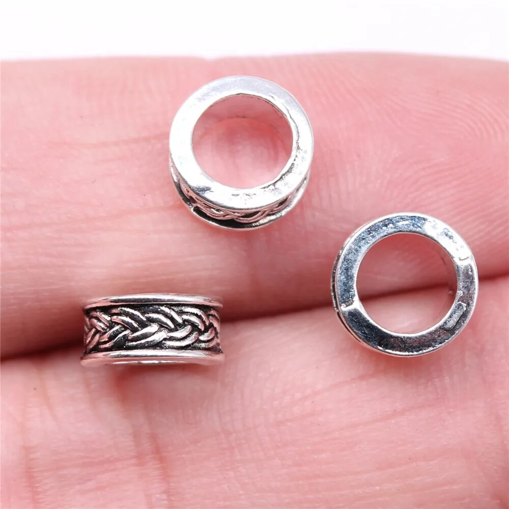 Бусины-распорки Irelia, античное серебро, большие отверстия, 20 шт Серебряный, B15964-9x9x4mm