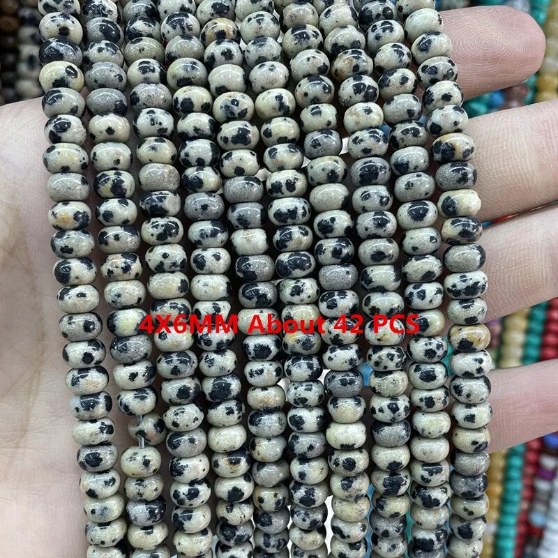 Бусины Яшма Далматинец SYSRXLR 4X6MM About 42 PCS