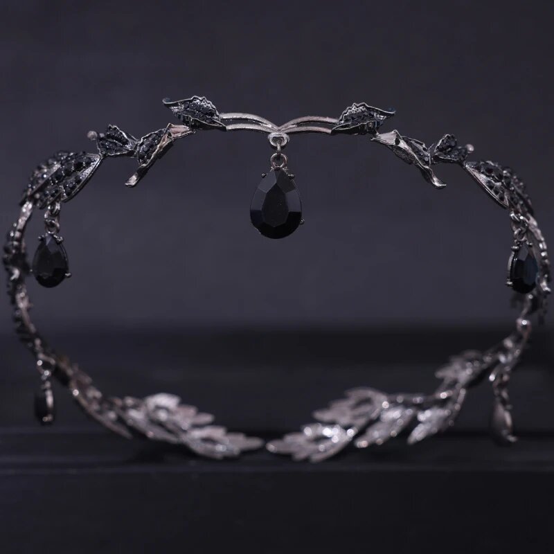 Хрустальная диадема в стиле барокко Серебряный, Black28