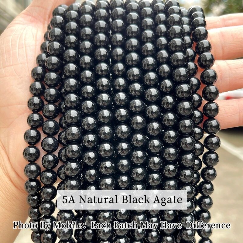 Натуральные бусины из агата Buy Bao Ji Черный, 8mm Approx 47pcs, 5A Black Agate
