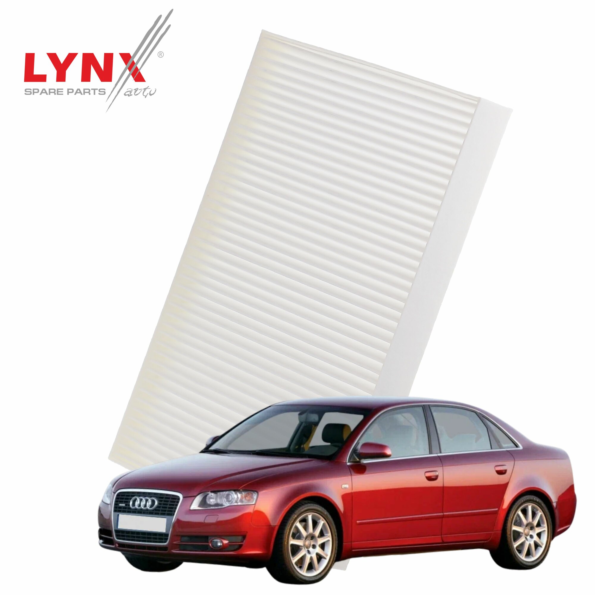 Фильтр салонный Audi A4 (3) B7 / Ауди А4 2004 2005 2006 2007 2008 / 1шт LYNXauto