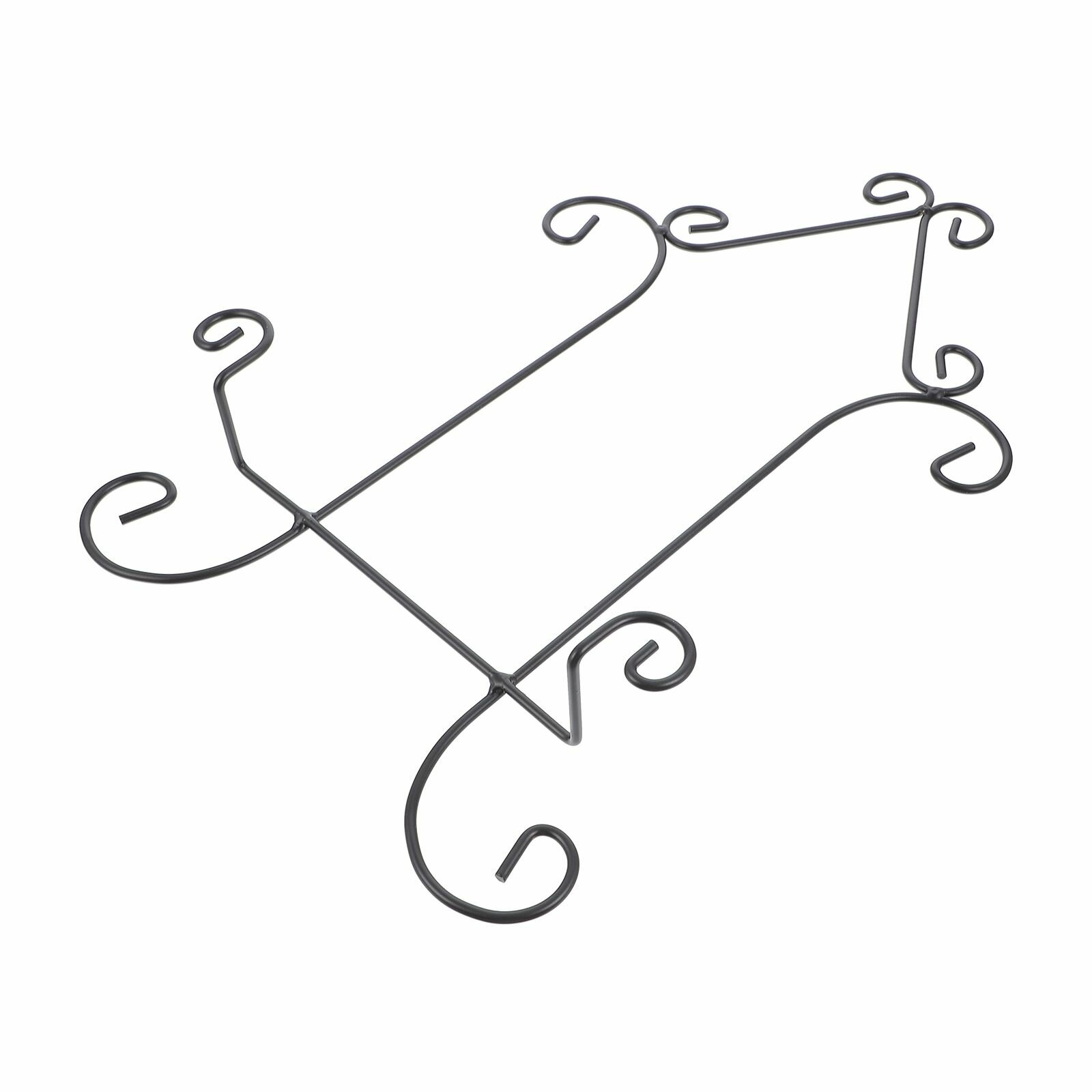 Черный металлический настенный держатель для тарелок для хранения посуды