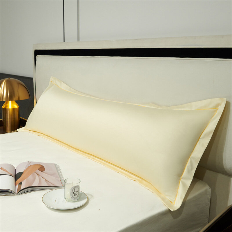 Наволочки из сатинового длинноволокнистого хлопка (100 штук), двойные длинные наволочки из чистого хлопка из Синьцзяна, простые однотонные наволочки для пар из чистого хлопка.