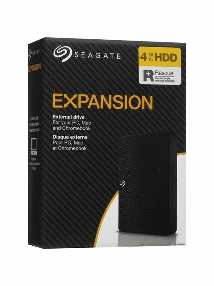 Seagate 4 ТБ Внешний жесткий диск (STKM4000400), Пластик, черный
