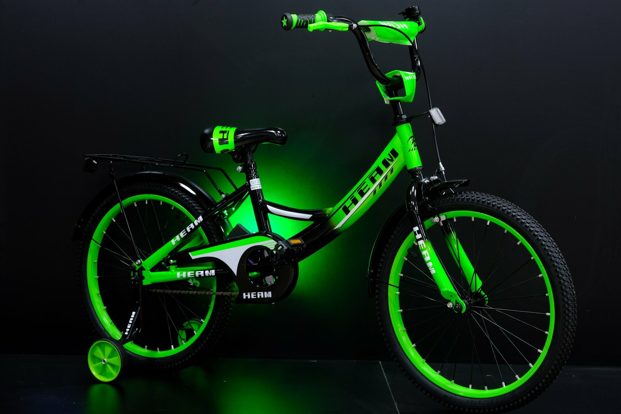 Велосипед детский HEAM 18 CLASSIC Черно/Зелёный, под рост 110-120 см.