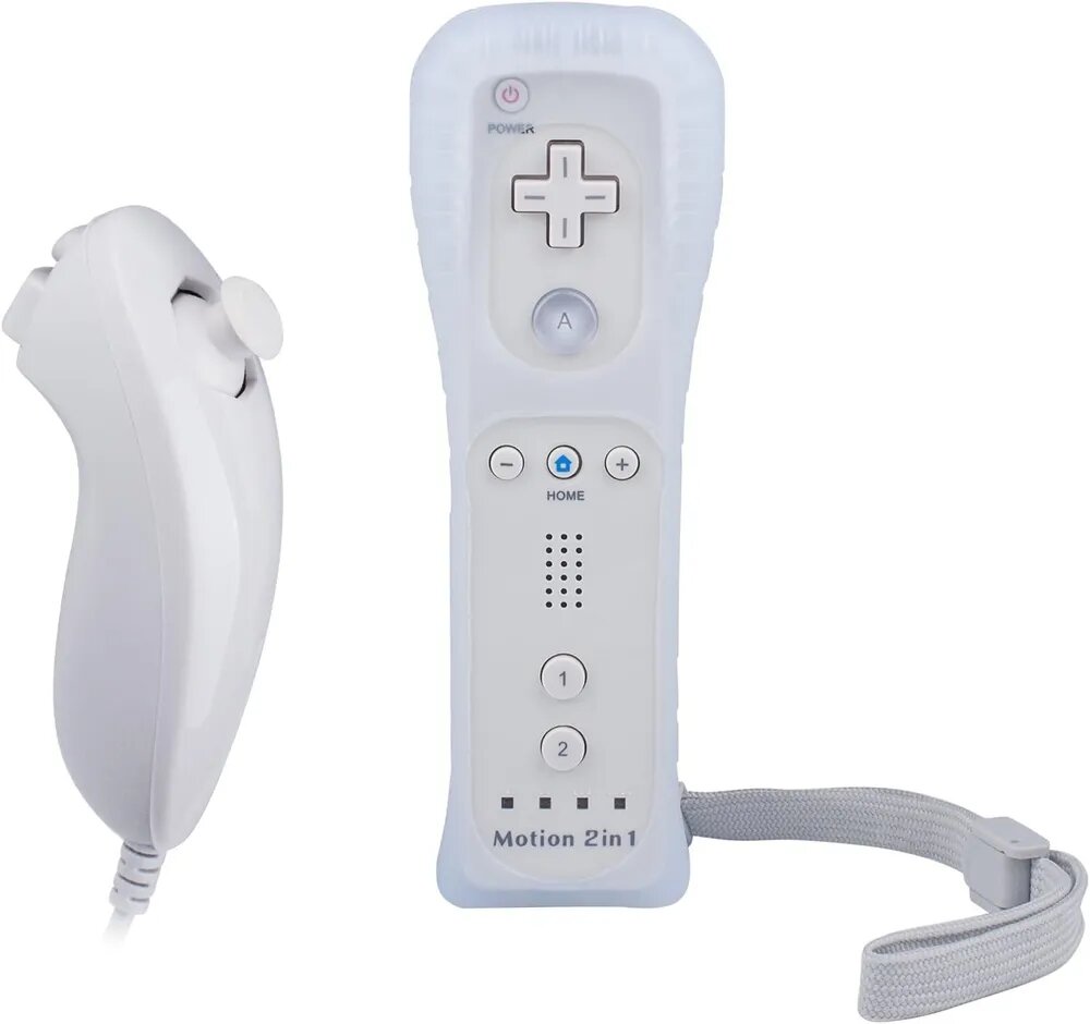 2 шт. Wii Remote с встроенным Wii Motion Plus, контроллер Wii Nunchuk с функцией вибрации для Nintendo Wii и Wii U