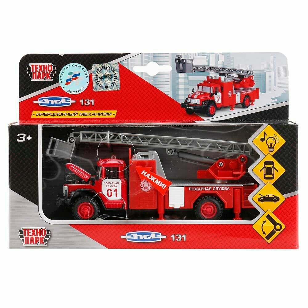 Игрушечная металлическая ЗИЛ 131 аварийная, свет-звук, ТМ Технопарк (14 см, двери и капот открываются)