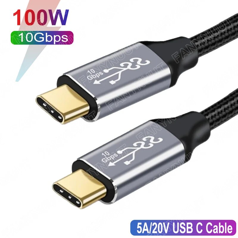 Кабель USB 3.1 Gen2 10 Гбит/с 100 Вт для iPhone 15 iPad Samsung Xiaomi PD 0.5m, 10Gbps USB C to C