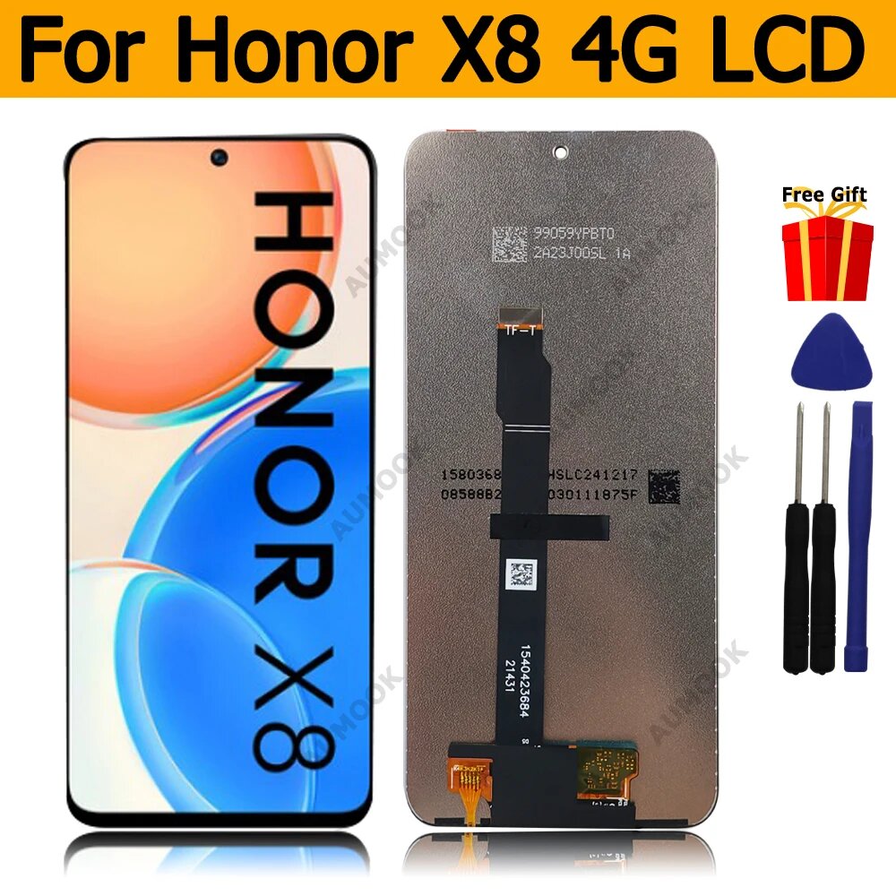 IPS LCD-дисплей для HUAWEI Honor X8 4G, сенсорный экран в сборе, запасные части для Honor X8 4G TFY-LX1 TFY-LX2 TFY-LX3