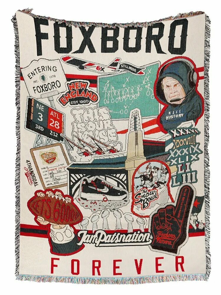 Плед Foxboro с принтом спортивных событий 100х150 см для дома, гостиной, кухни и спальни