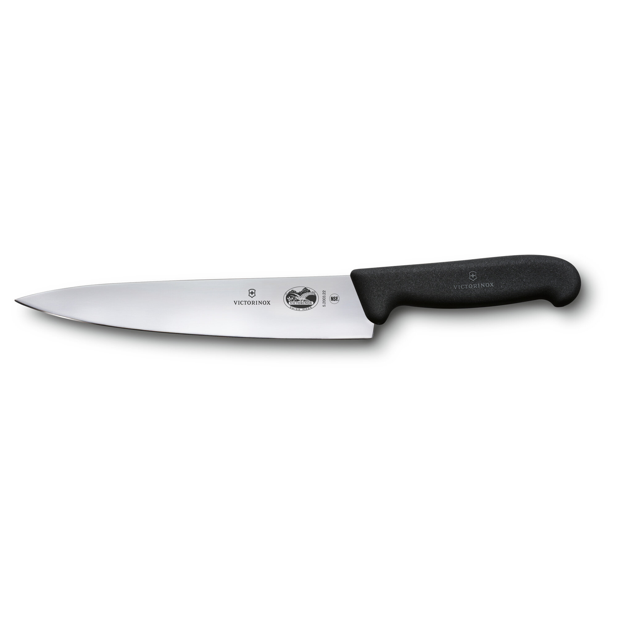 Нож разделочный VICTORINOX Fibrox с лезвием 22 см, чёрный, 5.2003.22