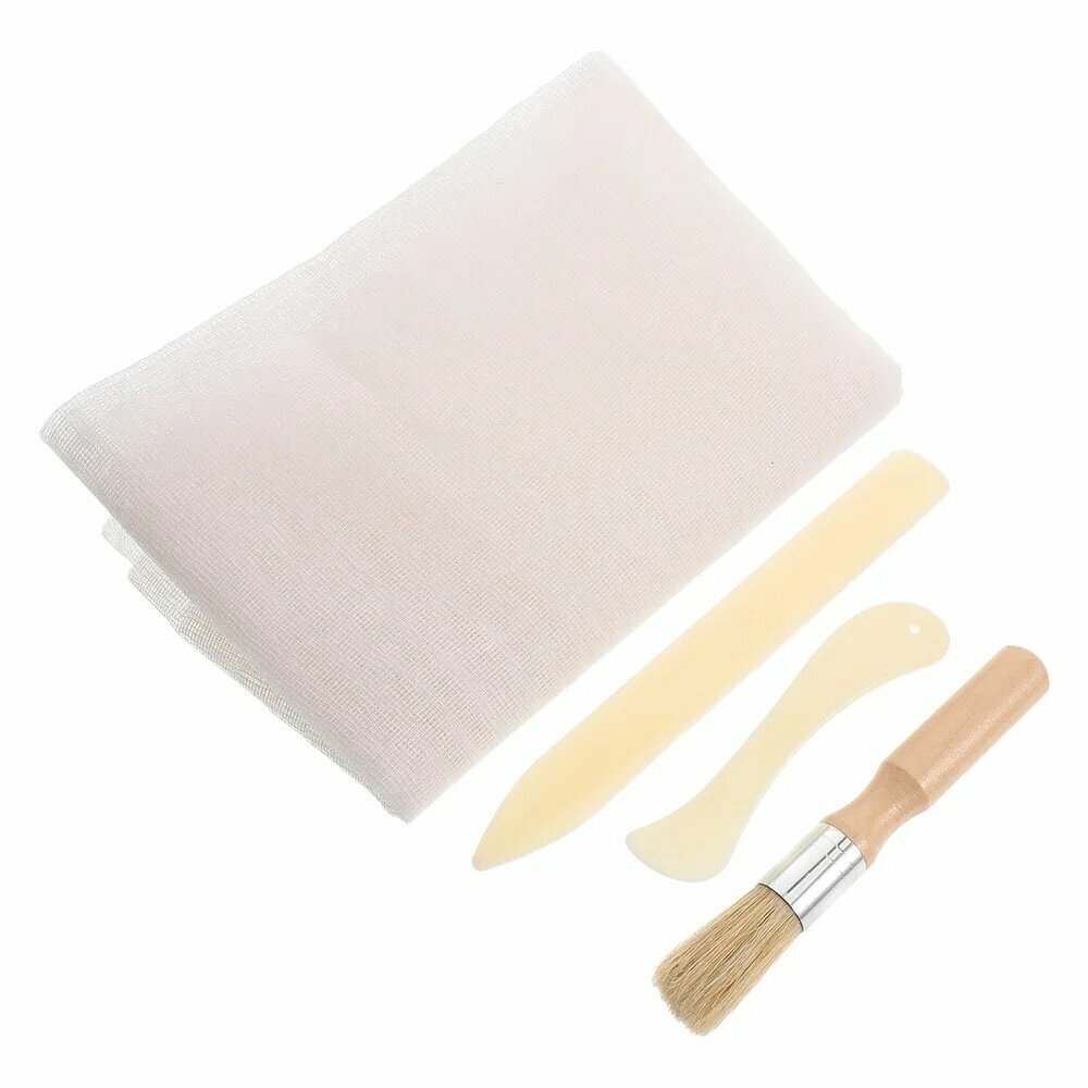 Материалы для реставрации старых книг, переплетная ткань и кисти, полный набор