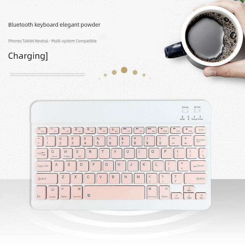 Bluetooth клавиатура для iPad Air 7 и 10/11 Pro 11 моделей, беспроводная, нежно-розовый цвет