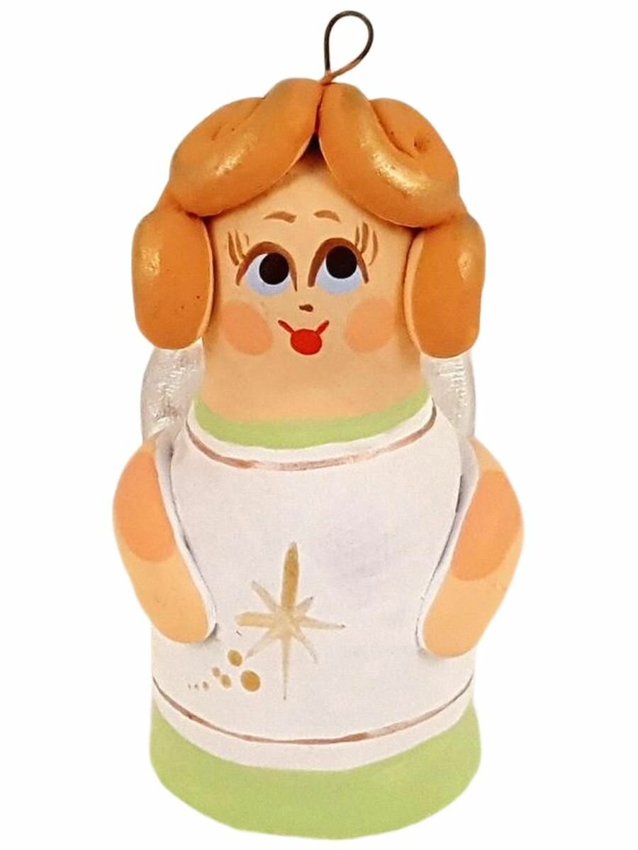 Наперсток, подвеска "Ангел"-1, Ковровская глиняная игрушка, ручная авторская работа