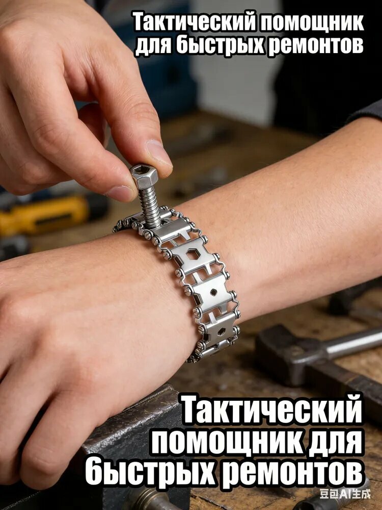 Ремешок для часов 22 мм с инструментами (Мультитул), стальной браслет для Apple Watch / Samsung / Garmin, 29 функций