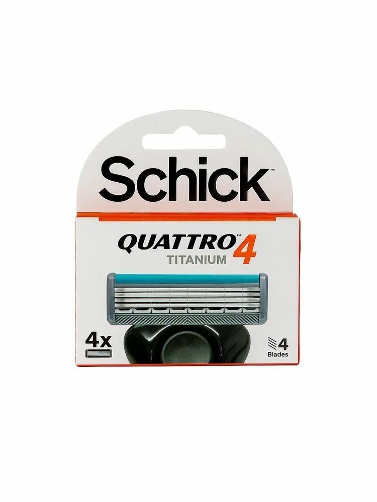 Постоплата SCHICK сменные кассеты QUATTRO TITANIUM 4 (4 картриджа)