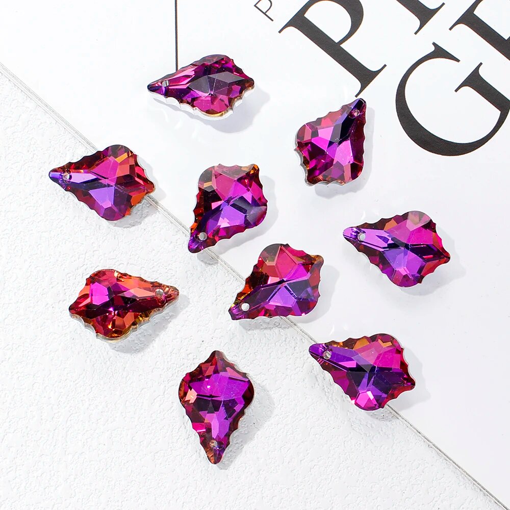 Хрустальные бусины кленовый лист 20 шт Фиолетовый, 15x22mm-20pcs, Color 6