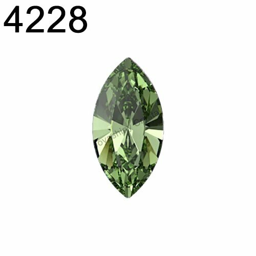 Хрустальные бусины Xilion Navette, 8x4mm, Peridot 214 F