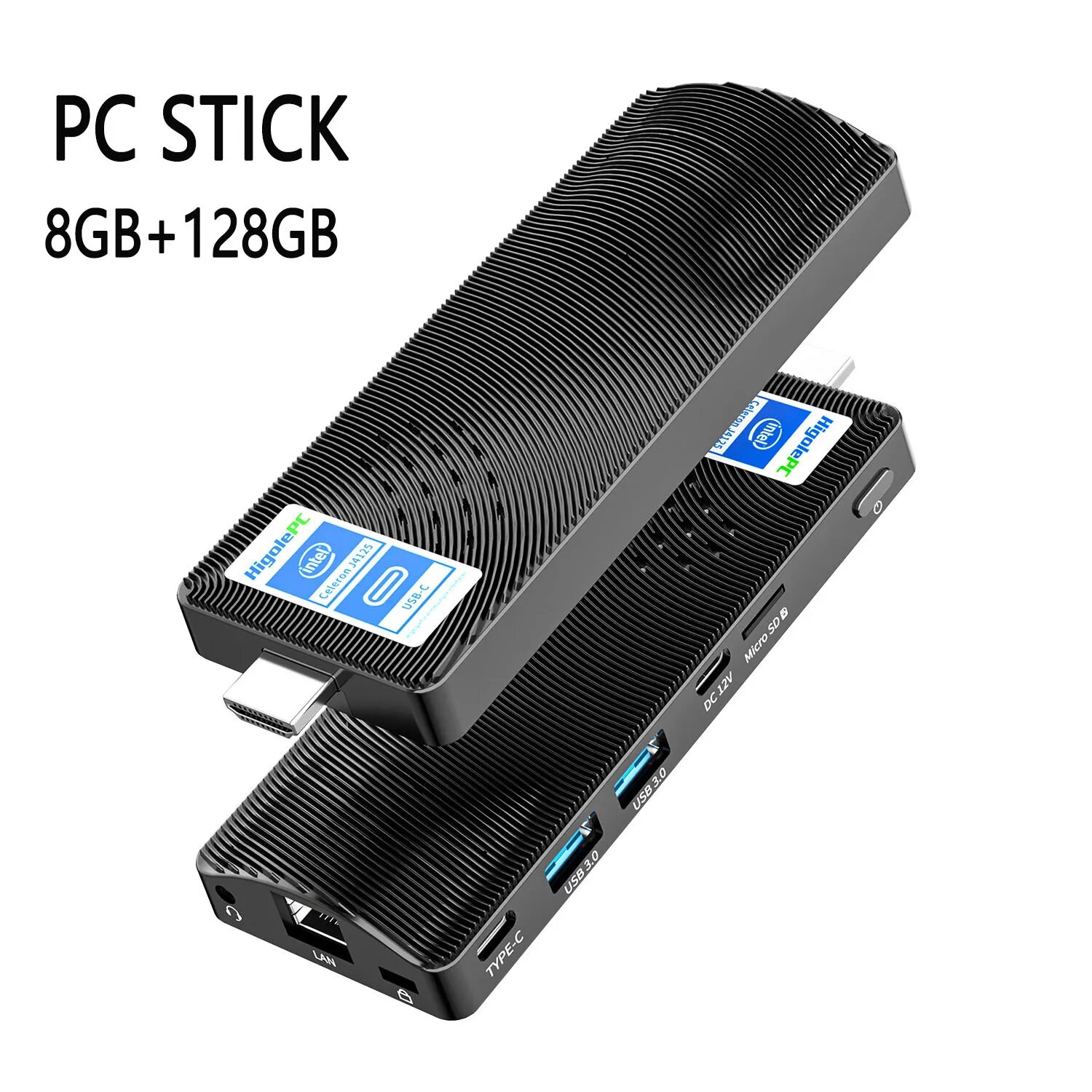 Мини-ПК Higole безвентиляторный, на базе Intel, с Windows 11, WiFi5, 8 ГБ ОЗУ, 128/256 8GB 128GB, ЕС