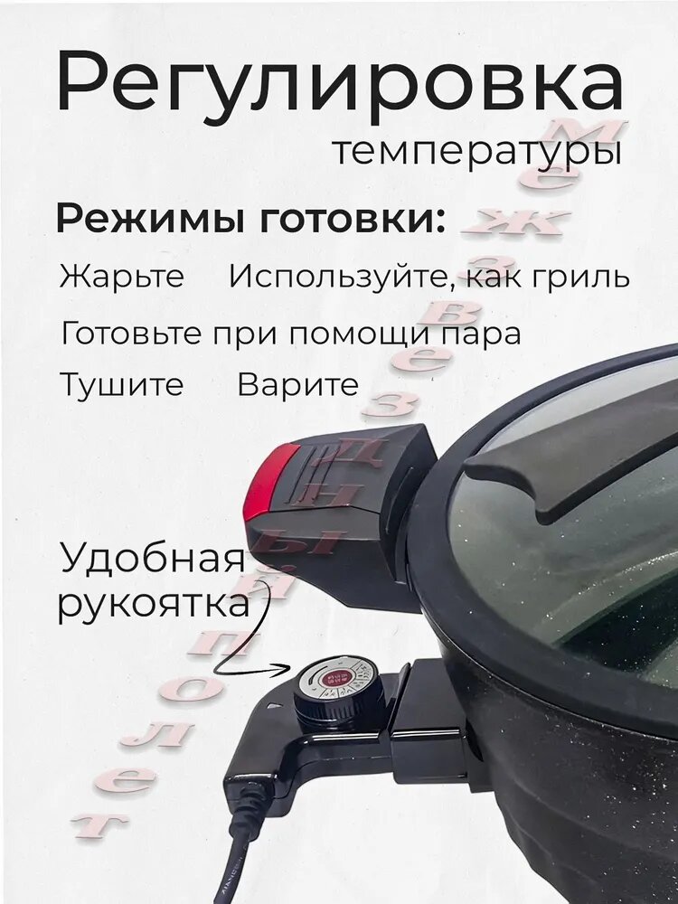 Мультиварка Mantovarka 198 Мультиварка 8л 1500Вт с антипригарным покрытием, Черный матовый — фото 1