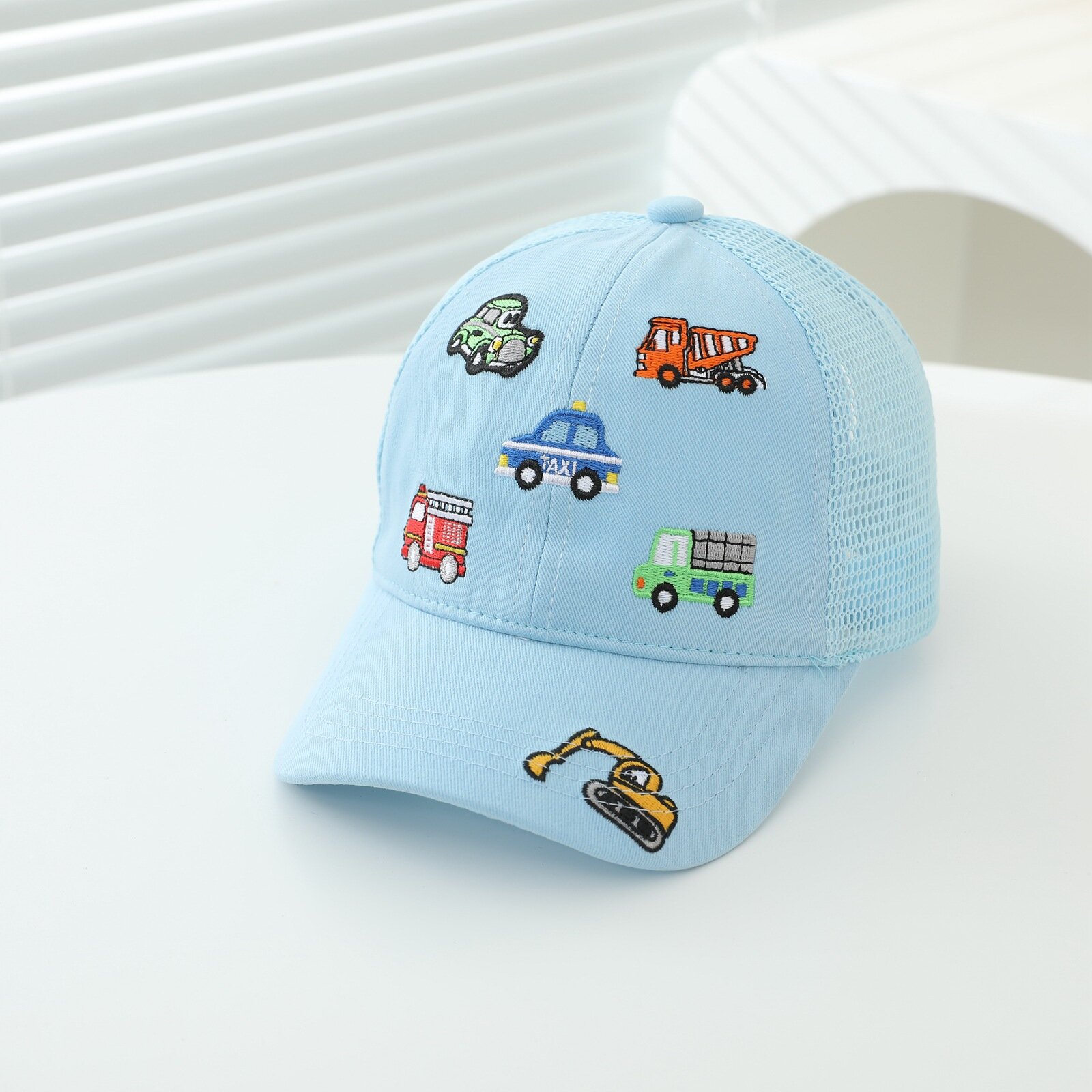 DIY Кепка Детская Машина Вышитая Сетка Солнцезащитная Полиэстер
