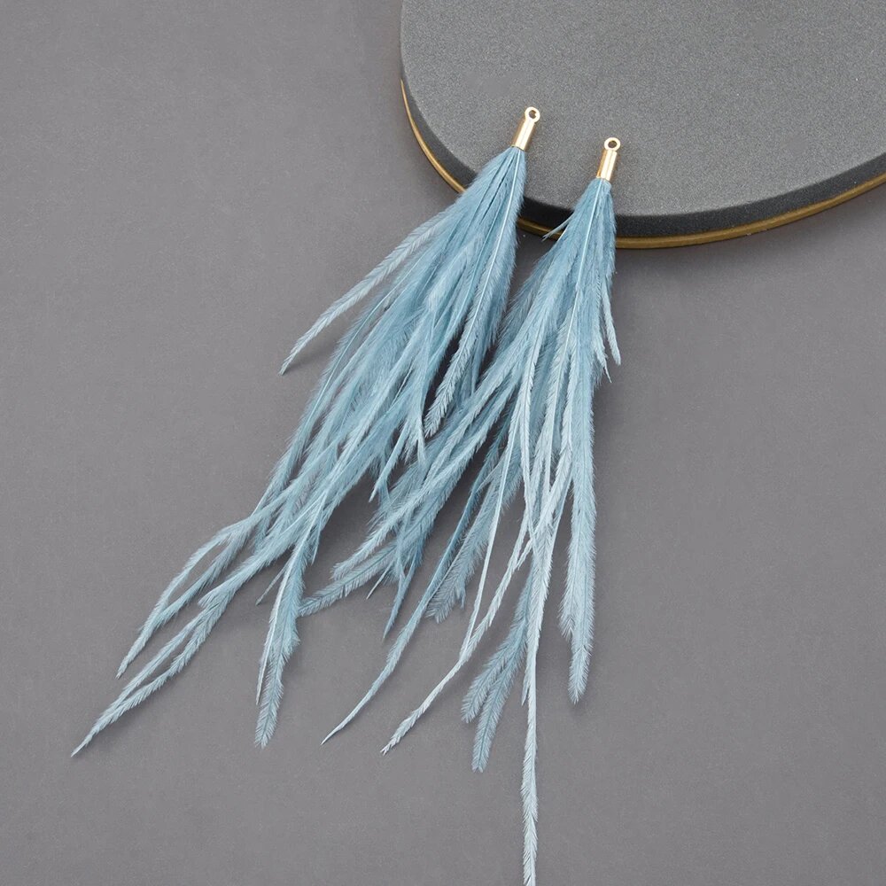 Серьги-перо голубые GUFEATHER M84120S