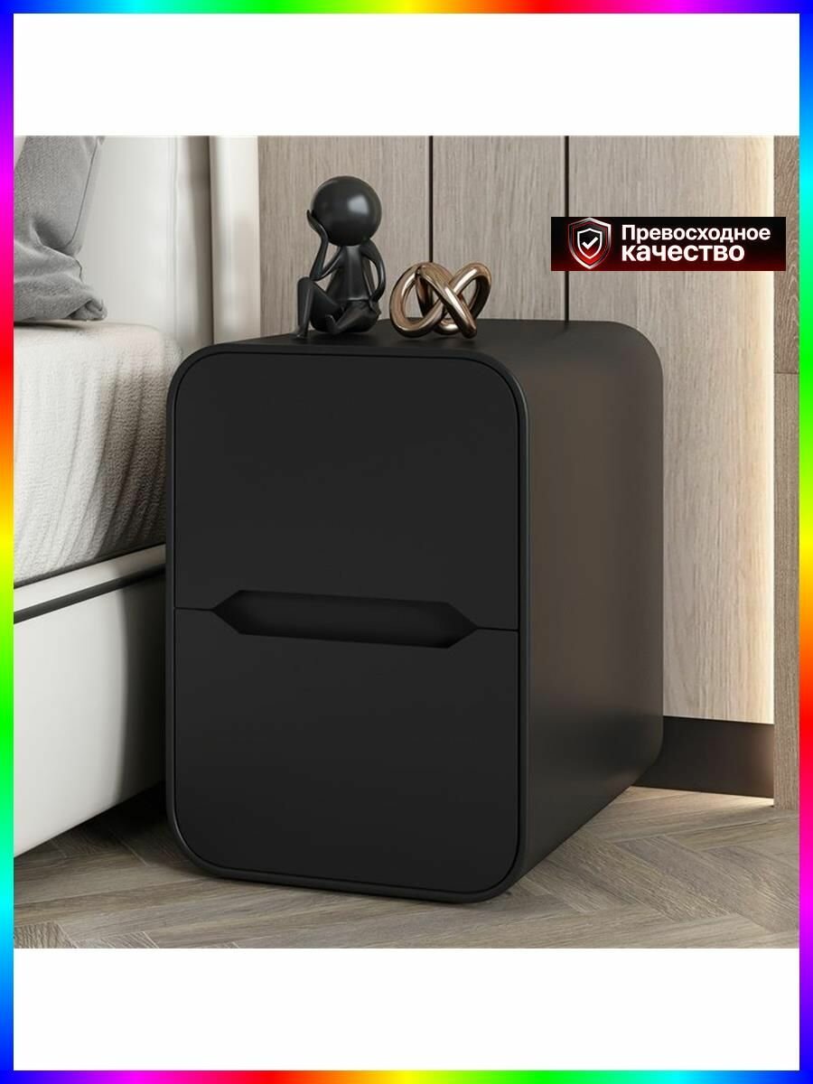 Тумба из массива дерева с кожаной отделкой для хранения вещей