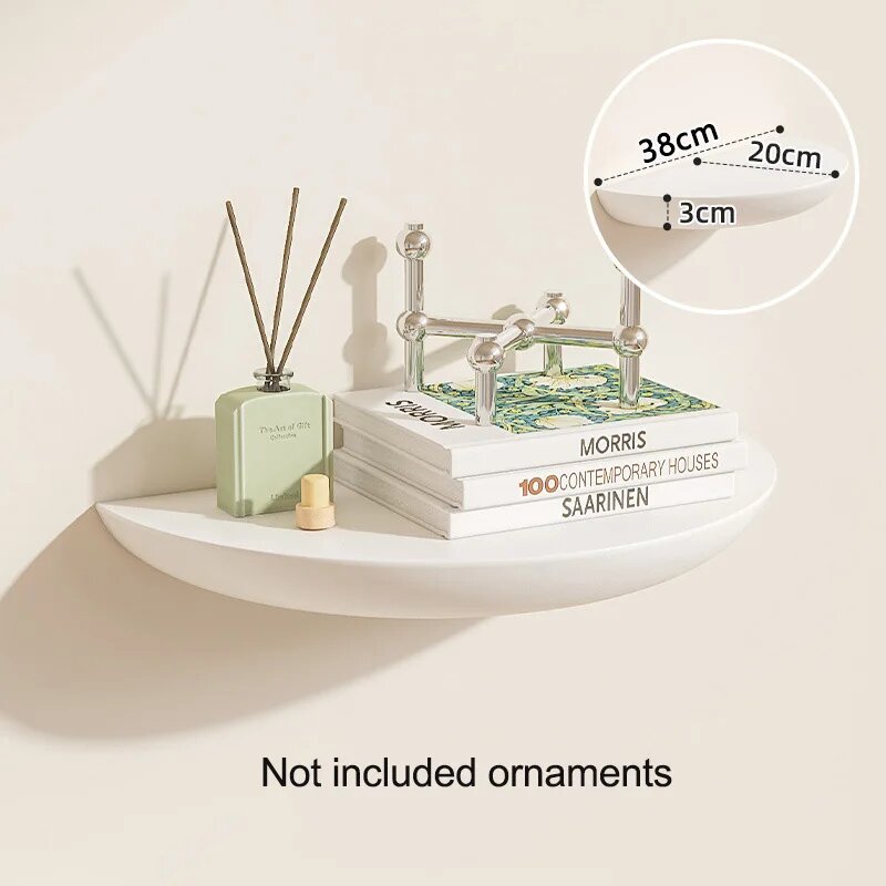 Деревянная полукруглая полка White-38cm