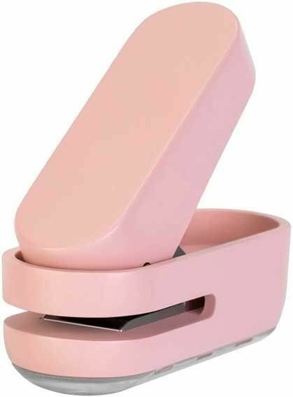 Дырокол Deli 10 листов, пластиковый, розовый