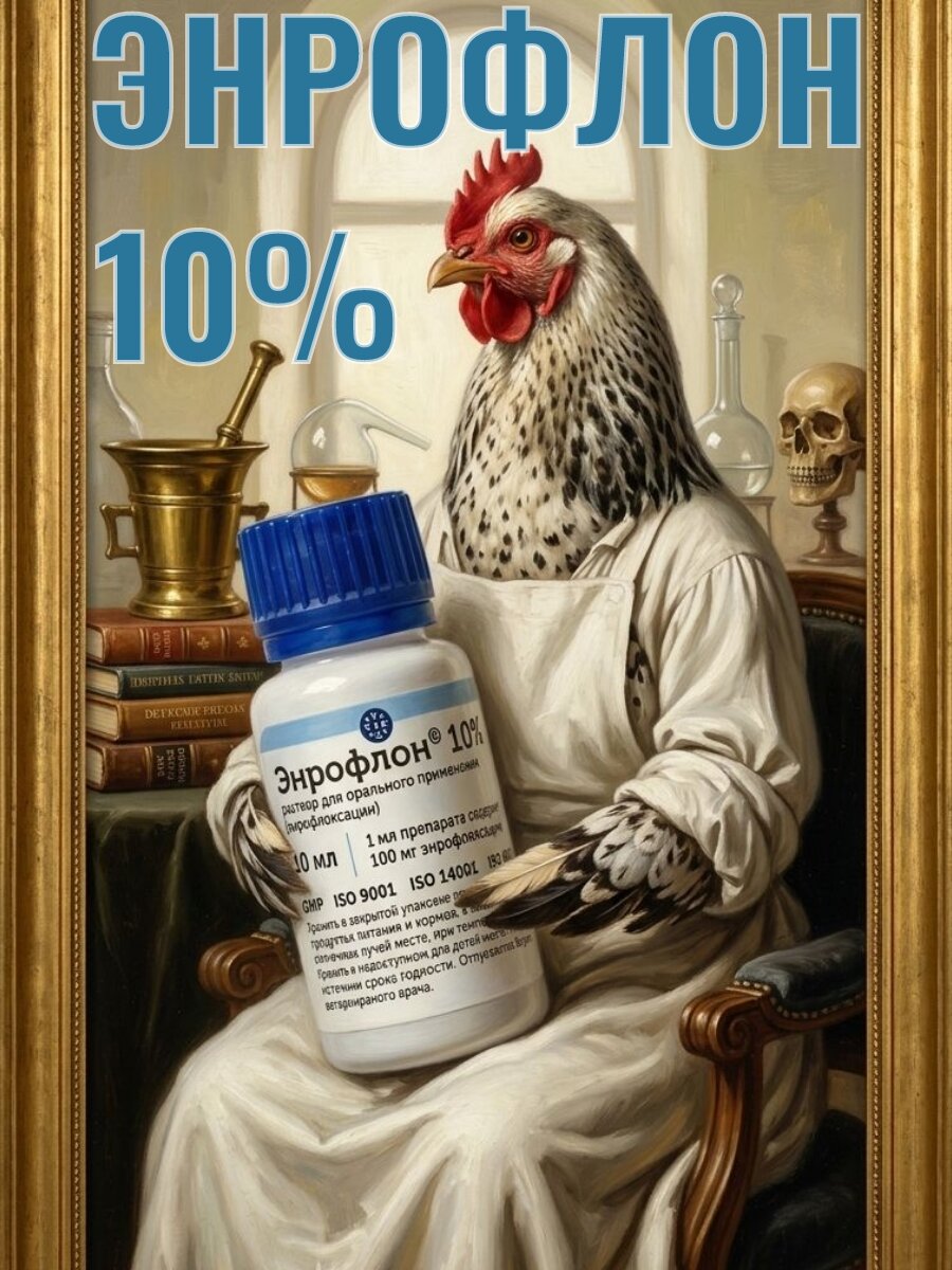 Энрофлон 10% витамины для животных 1 шт иммуностимулятор для животных