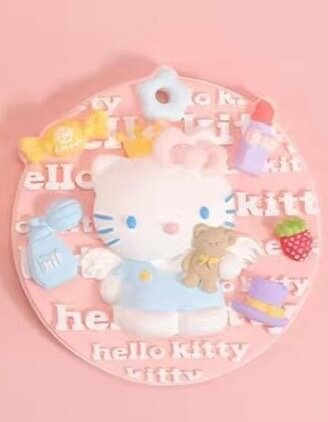 Хелло Китти: Непокрашенная гипсовая фигурка для рисования детей, белая основа, DIY-набор