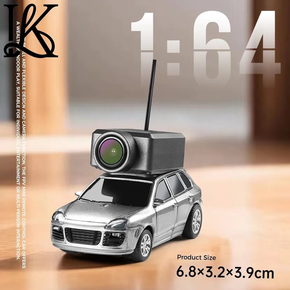 Мини-телекинез 1:64 RC Car 2.4G FPV, серый, камера, для детей 7-9 лет