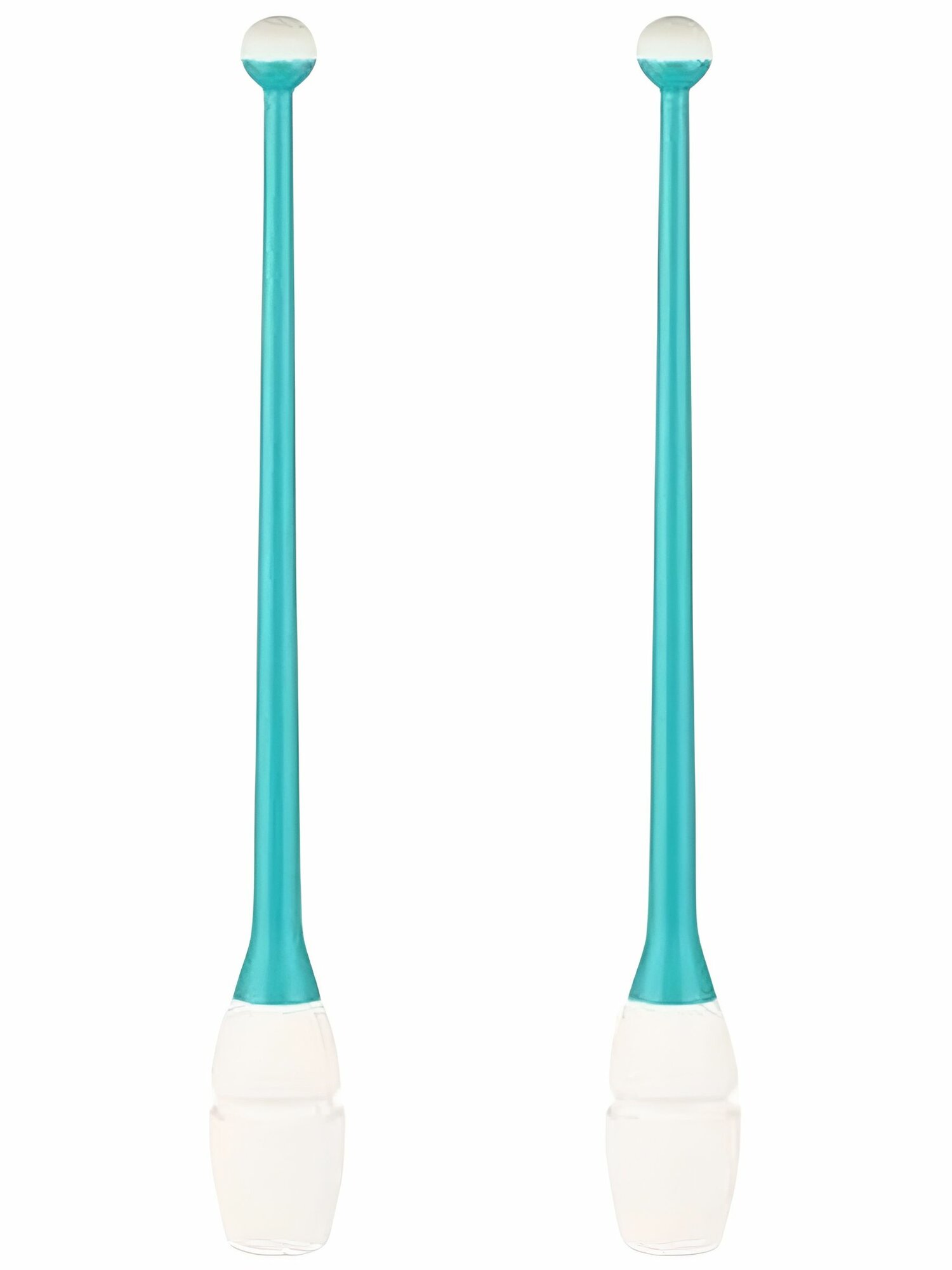 Булавы для художественной гимнастики вставляющиеся INDIGO IN017 36 см Бирюзово-белый